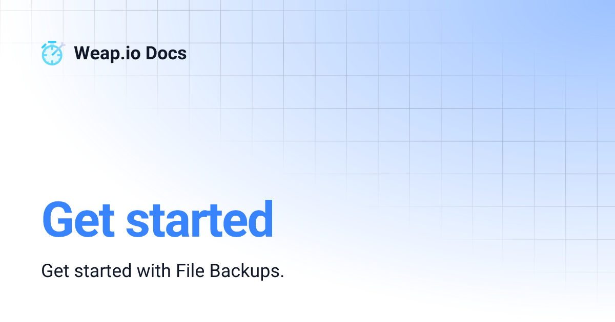 Get started | Weap.io Docs