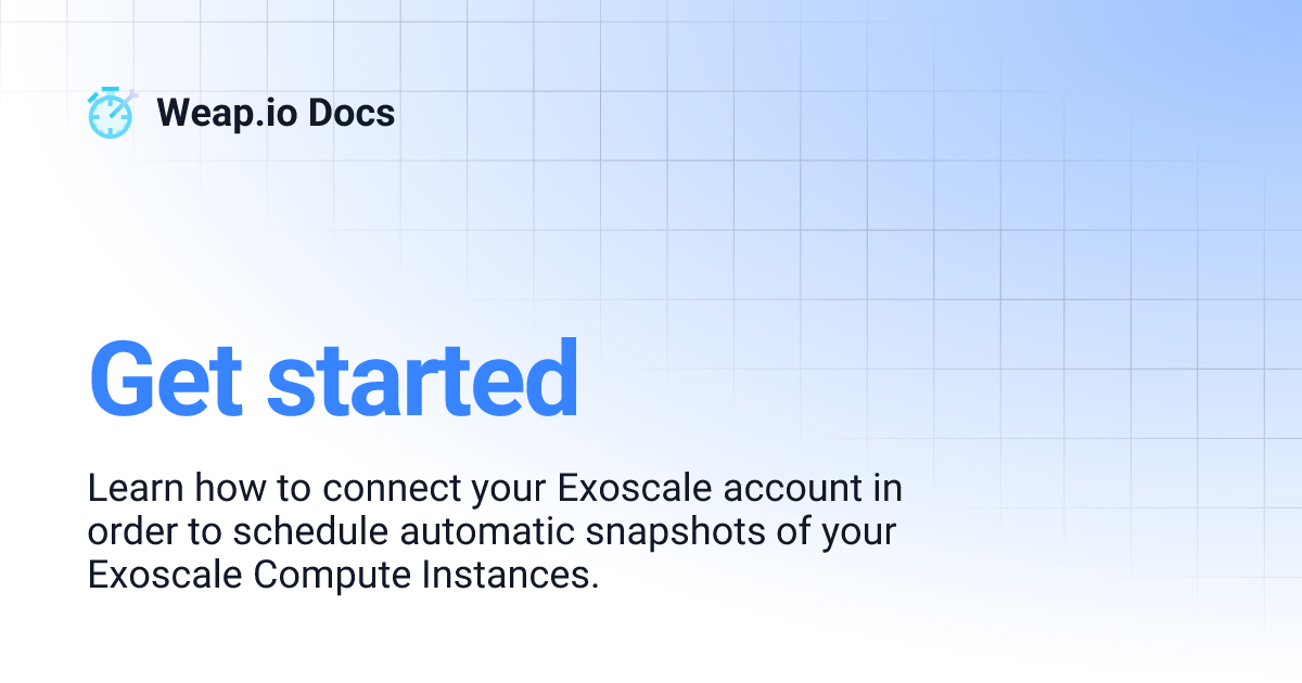 Get started | Weap.io Docs